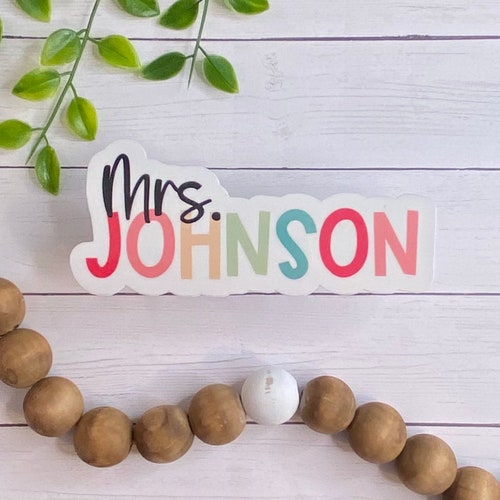 Personalized Teacher Sticker Custom Teacher Name Sticker - Etsy