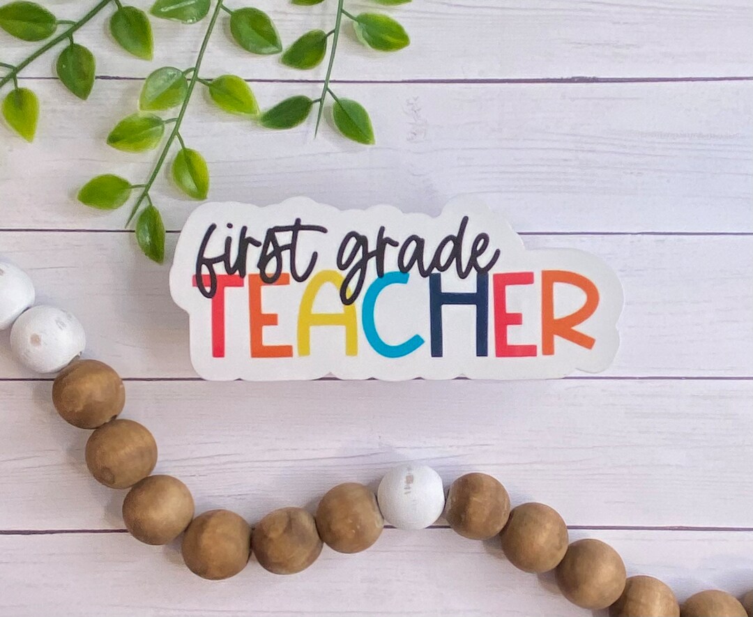 Personalized Teacher Grade Sticker: Laminated Vinyl Laptop Decal - Etsy