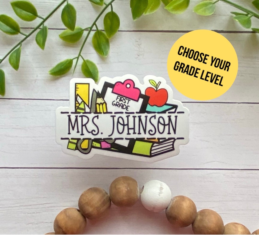Elementary Teacher, Personalized Teacher Name Sticker, Teacher Planner ...