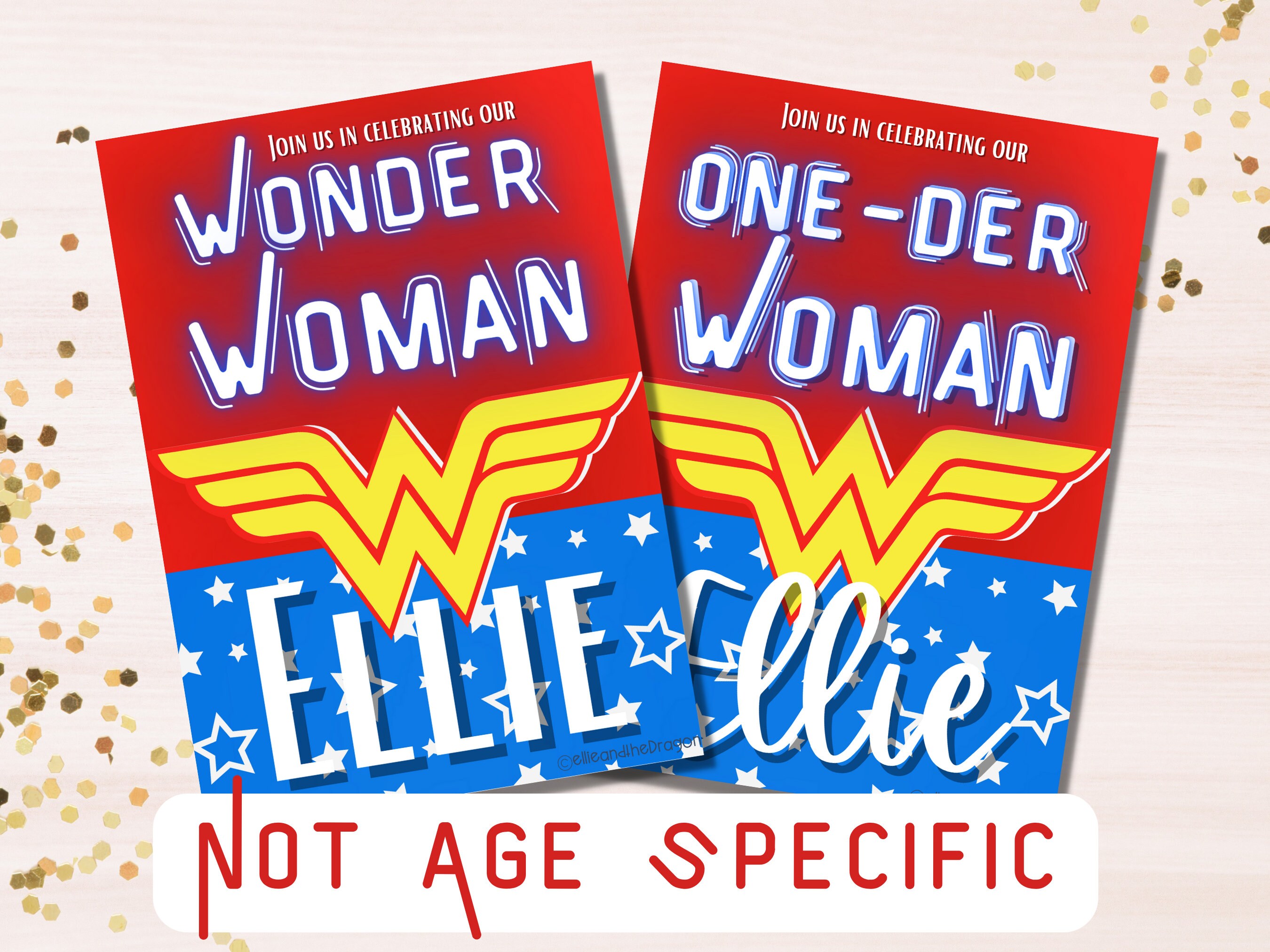 Original Wonder Woman Birthday Invitation | Superhero Party Invite - Etsy