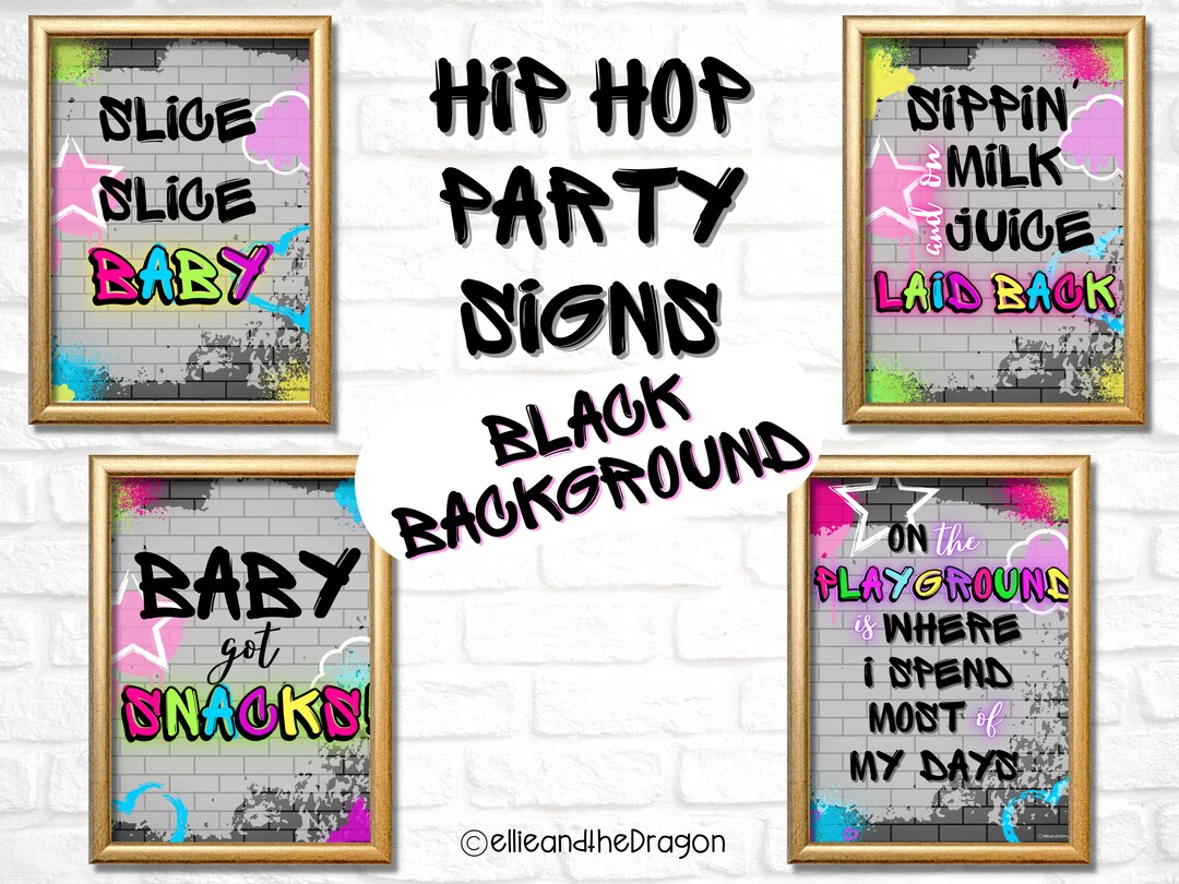 Hip Hop Party Signs | Digital Download - Etsy