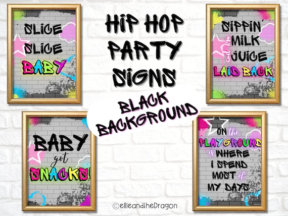 Hip Hop Party Signs Digital Download | Etsy