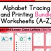 Alphabet Writing Practice Worksheets Bundle A-Z, Print Trace, Upper ...