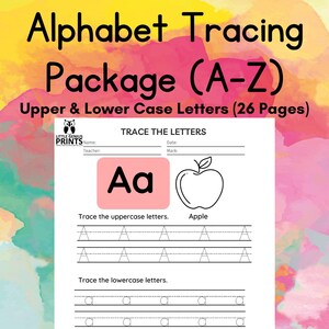 Alphabet Tracing Worksheets Package, Printable Phonics Literacy, ABC ...