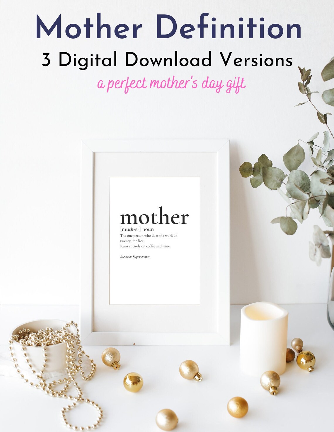 Mother Definition (digital Download for Photo Frame) - Etsy