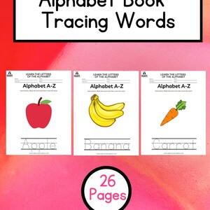 Alphabet Writing Practice Worksheets Bundle A-Z, Print Trace, Upper ...
