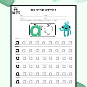 Alphabet Tracing Practice Worksheets (A-Z) Lower Case Letters, Print ...