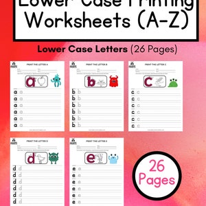 Alphabet Writing Practice Worksheets Bundle A-Z, Print Trace, Upper ...