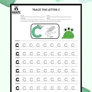 Alphabet Tracing Practice Worksheets (A-Z) Lower Case Letters, Print ...