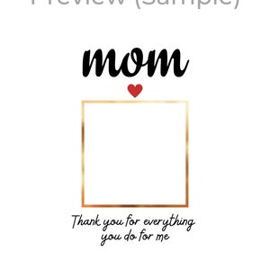Printable Mother's Day Photo Gift (best Gift Idea & Activity for Kids ...