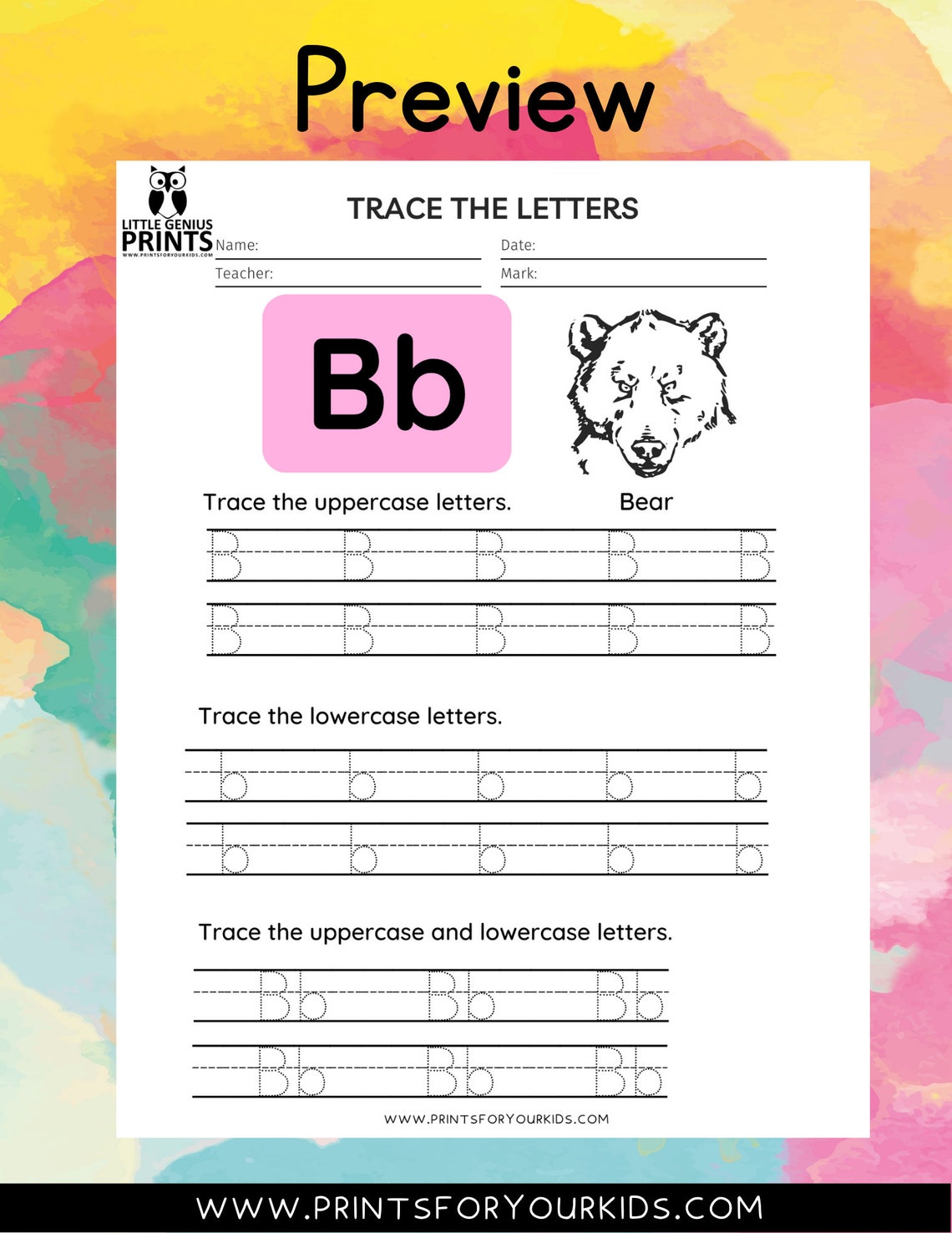 Alphabet Tracing Worksheets Package, Printable Phonics Literacy, ABC ...