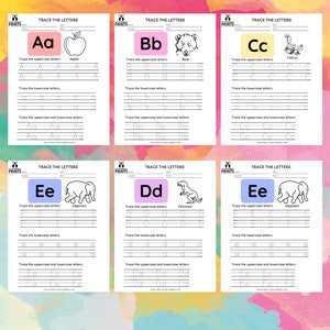 Alphabet Tracing Worksheets Package, Printable Phonics Literacy, ABC ...