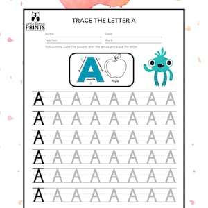 Alphabet Tracing Practice Worksheets (A-Z) Upper Case Letters, Print ...