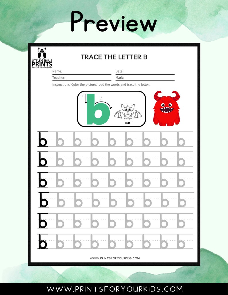 Alphabet Tracing Practice Worksheets (A-Z) Lower Case Letters, Print ...