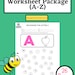 Learn the Letters, Alphabet Worksheets Package, 26 Printables A-Z, ABC ...