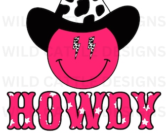 Howdy PNG Howdy Cow Print Digital Art Download Pink Howdy - Etsy