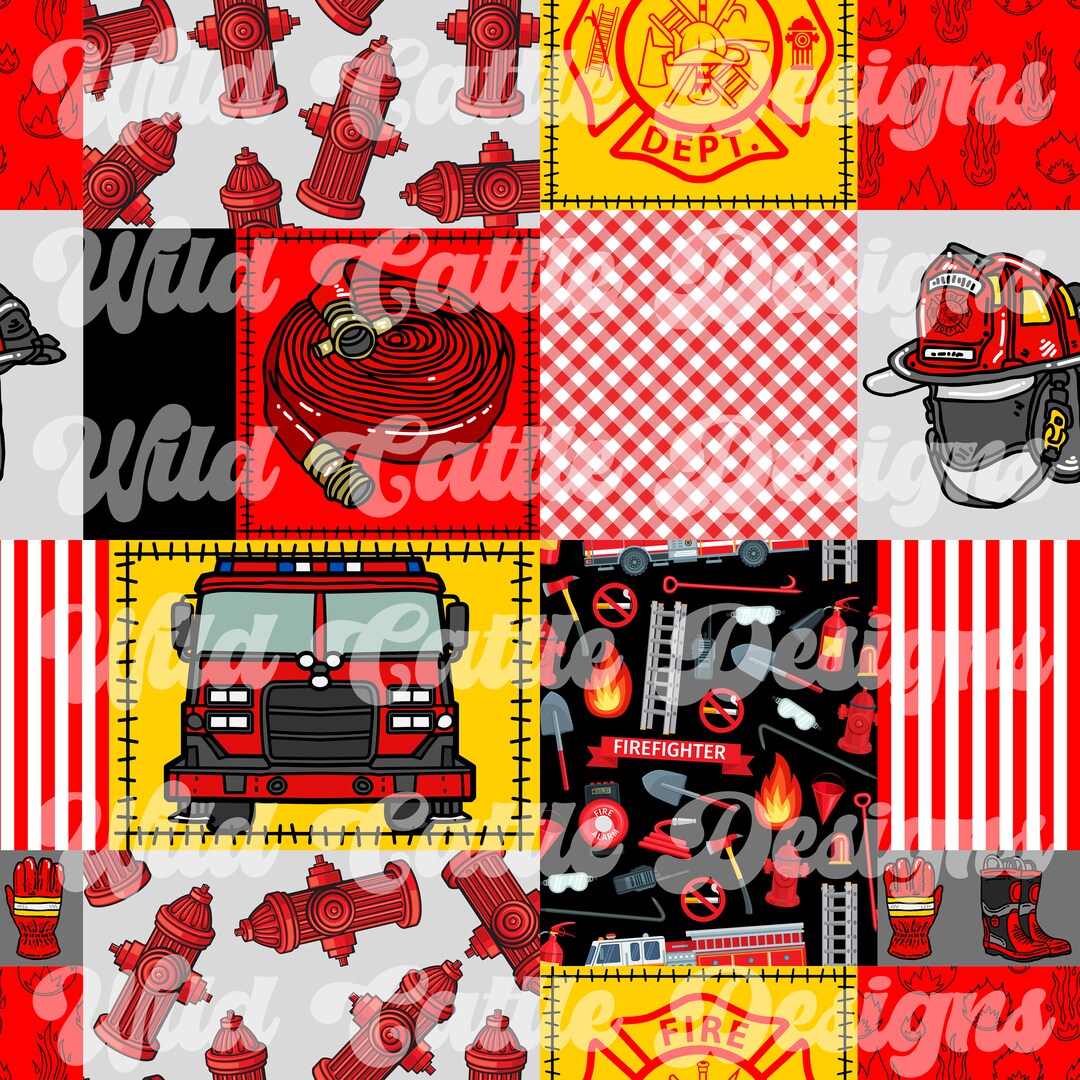 Firefighter Patchwork - Etsy