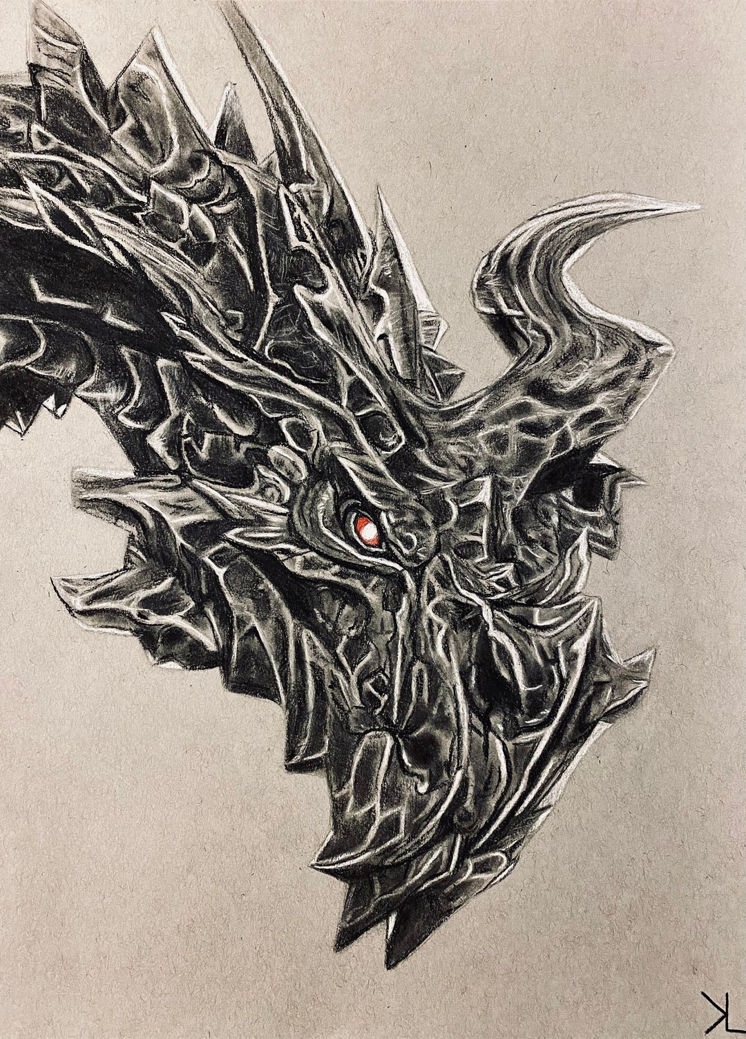 Alduin Head Drawing