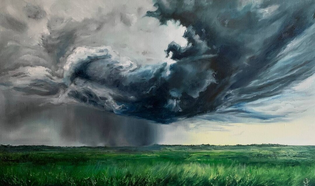 Cloud Painting Storm Painting Original Landscape Painting Large ...