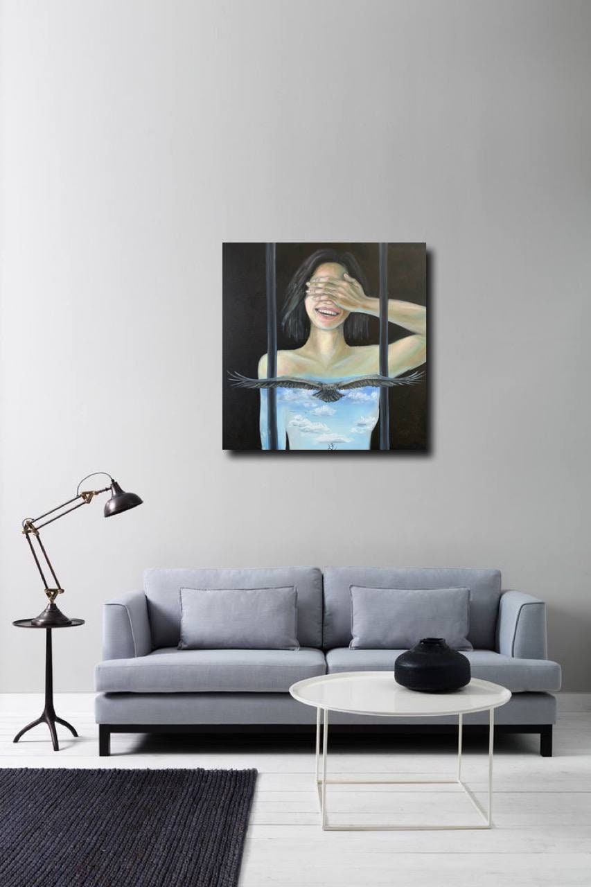 Surrealism Woman Portrait Original Oil Painting on Canvas by ...