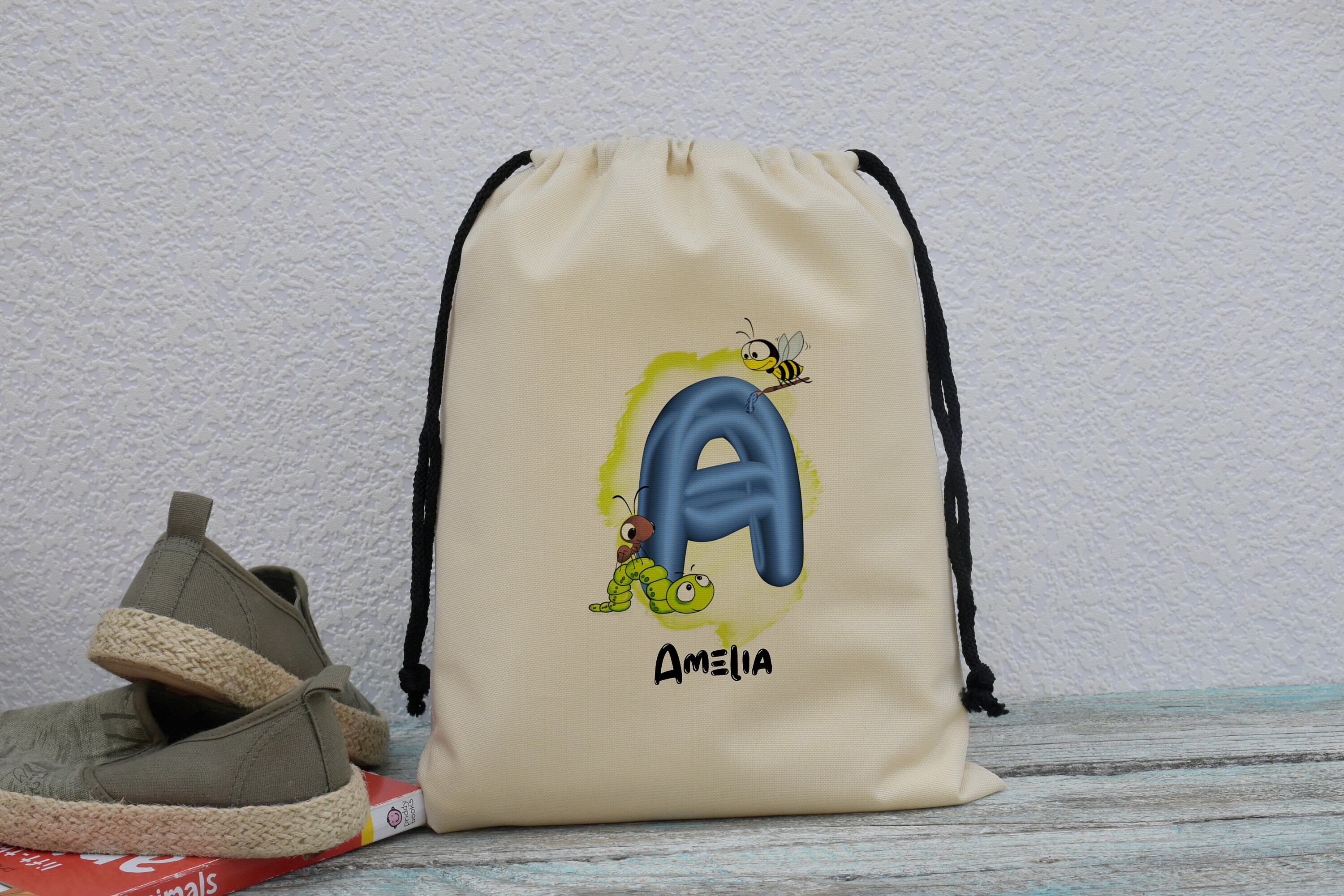 Cute Insects Drawstring Bag, Personalized Waterproof School Bag, Kids ...