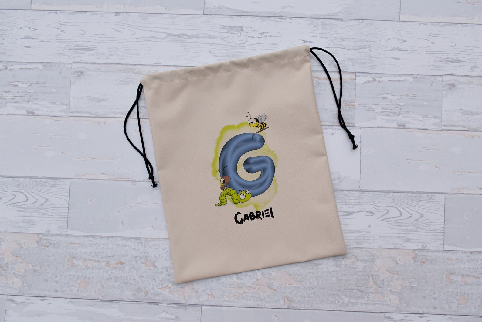 Cute Insects Drawstring Bag, Personalized Waterproof School Bag, Kids ...