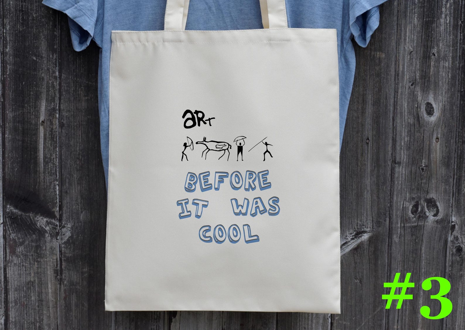 Prehistoric Humor Tote Bag Hilarious Caveman Art, Reusable Shopping Bag ...