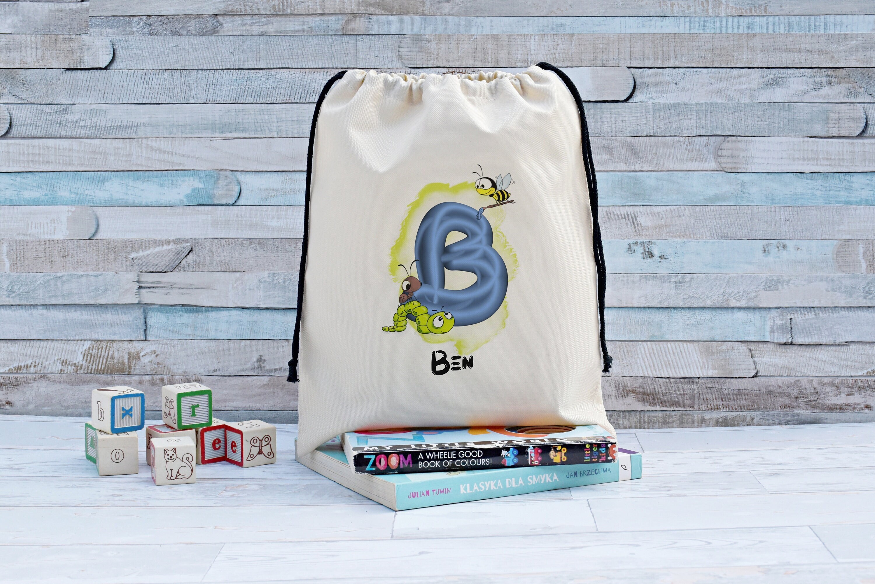 Cute Insects Drawstring Bag, Personalized Waterproof School Bag, Kids ...
