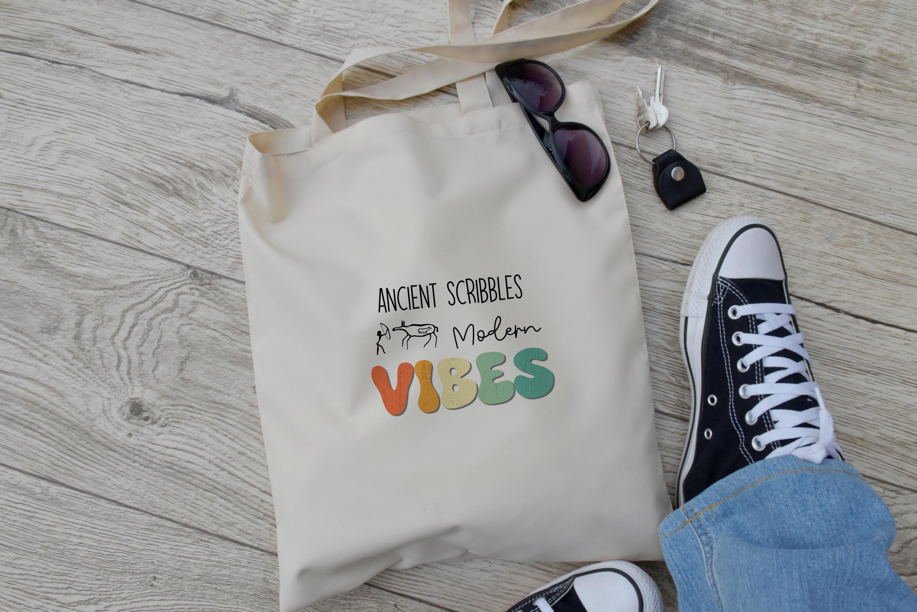 Prehistoric Humor Tote Bag Hilarious Caveman Art, Reusable Shopping Bag ...