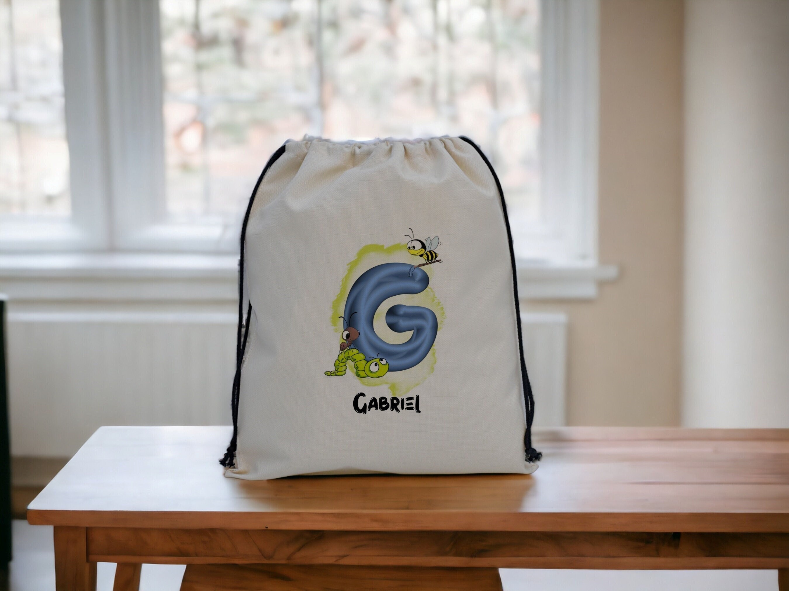 Cute Insects Drawstring Bag, Personalized Waterproof School Bag, Kids ...