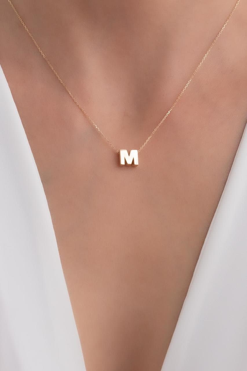 M Letter Necklace In 14k Solid Gold Minimalist Pendant With Etsy m-letter-necklace-in-14k-solid-gold-minimalist-pendant-with-etsy