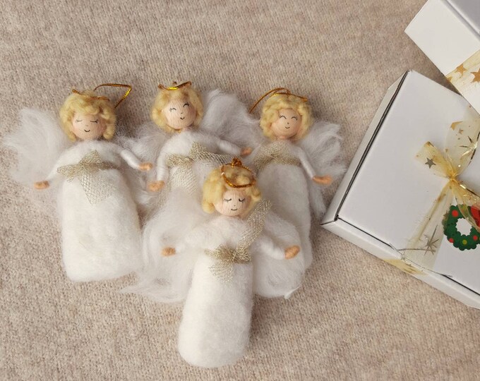 Angel Made From Wool and Wooden Head, Handmade Angel for Decoration ...