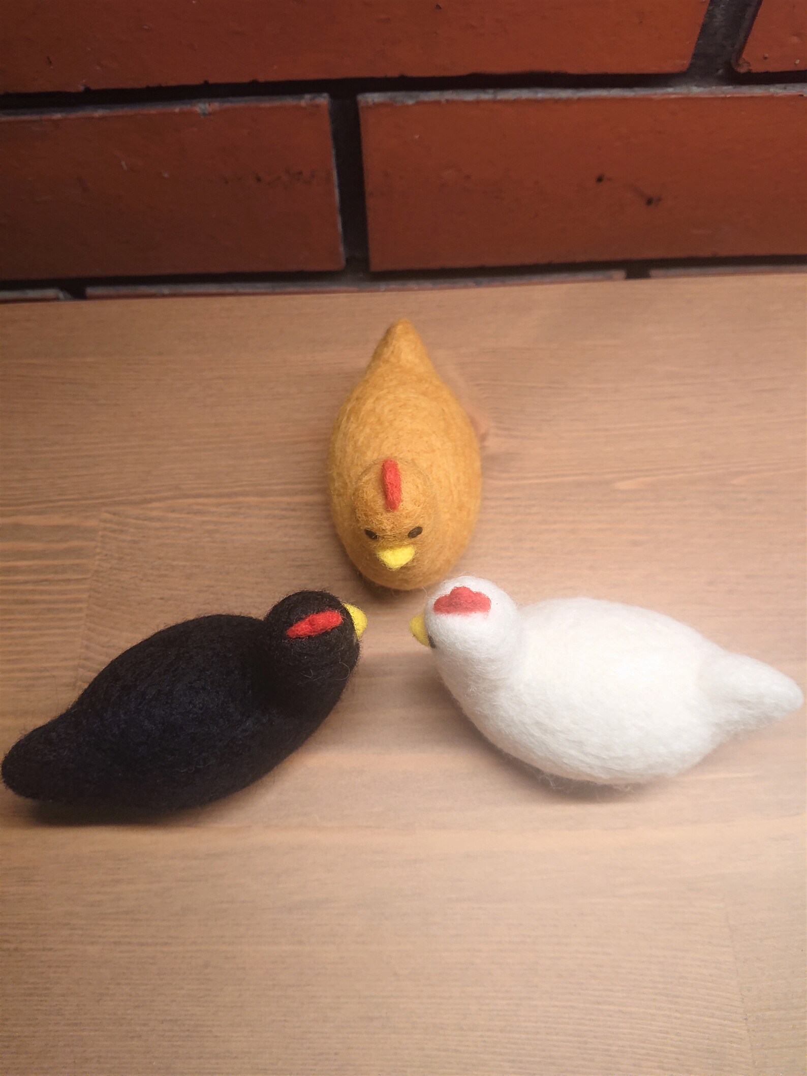 Wool Needle Felted Chicken - 3 Colours Available - Etsy