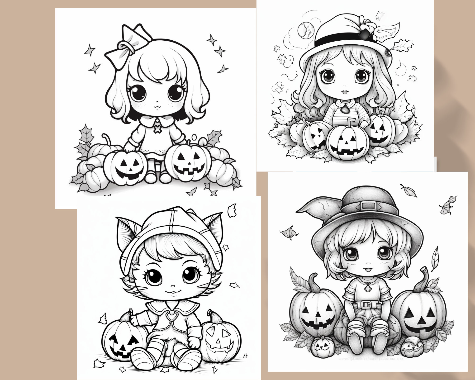 Halloween Coloring Book Adults Kids Coloring Pages, Instant Download ...