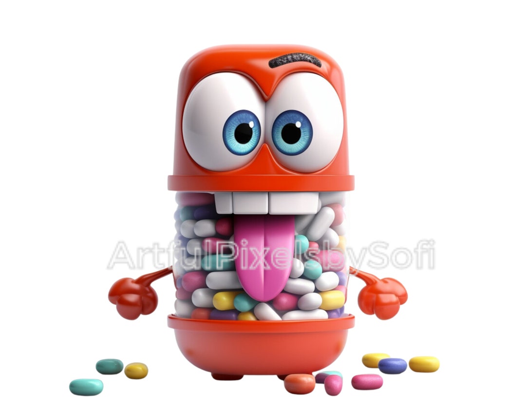 7 Crazy Pill Clipart, 7 Designs, 406 DPI, Printable,no Background ...