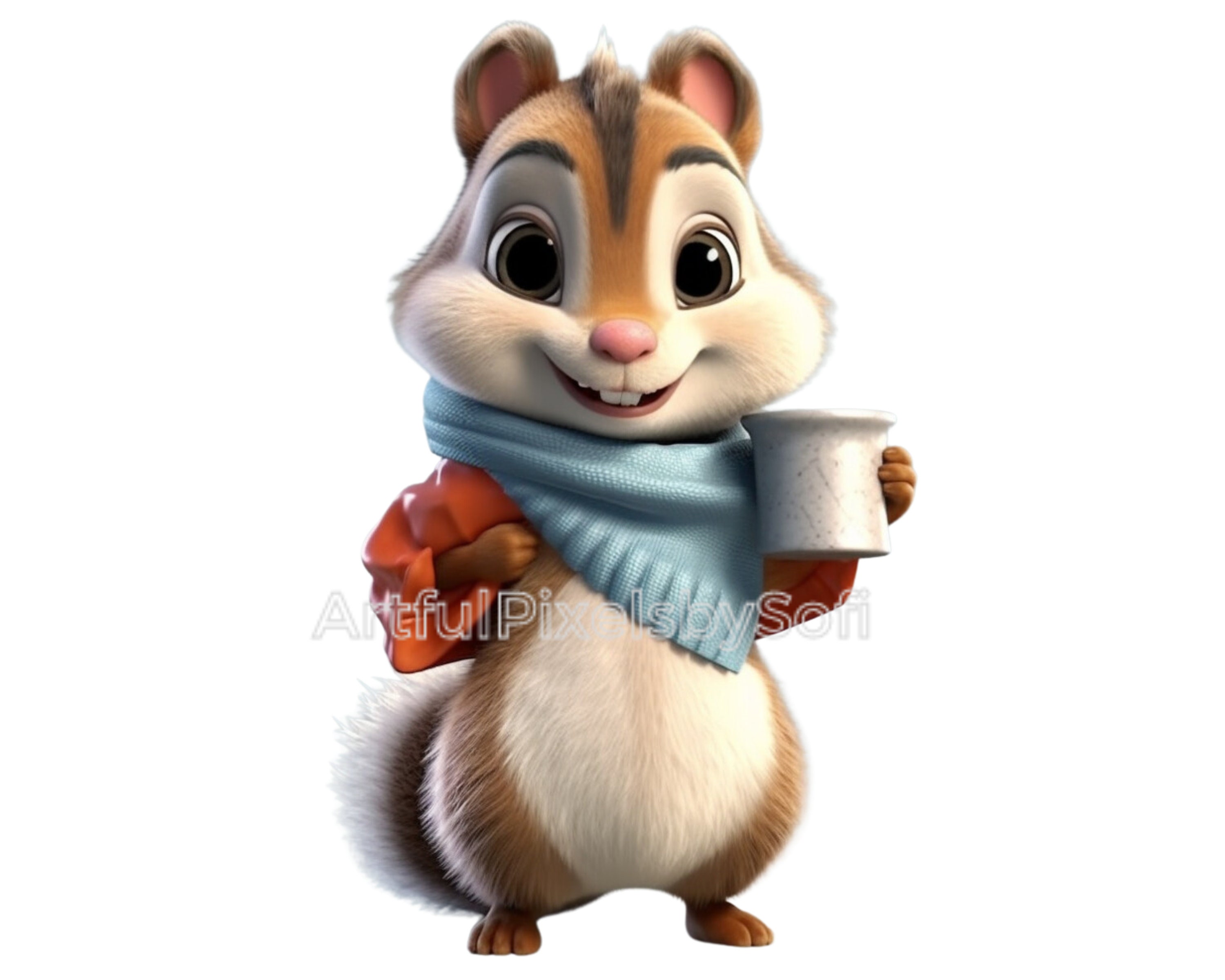 8 Coffee Squirrel Clipart, 8 Designs, 406 DPI, Printable,no Background, Commercial Use, Royalty ...