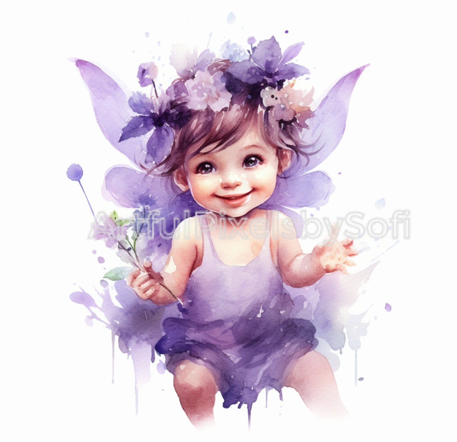 Cute Fairy Watercolor Clipart Bundle, 18 Unique Fairy Friends ...