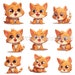 6 Cute Kitty Clipart, 6 Designs, 406 DPI, Printable,no Background ...
