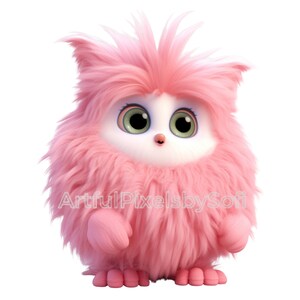 16 Cute Pink Monster Clipart, 16 Designs, 406 DPI, Printable,no ...