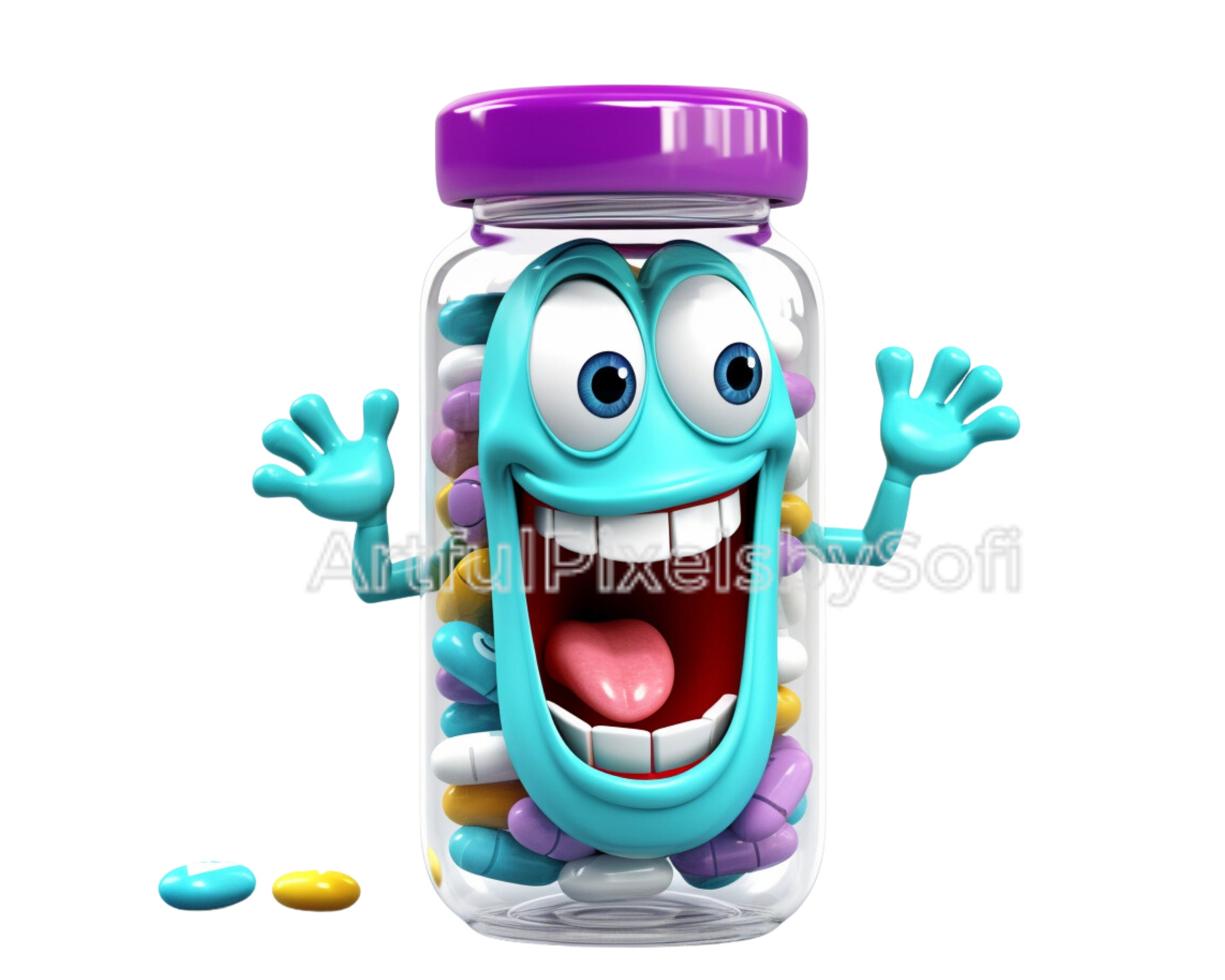 7 Crazy Pill Clipart, 7 Designs, 406 DPI, Printable,no Background ...