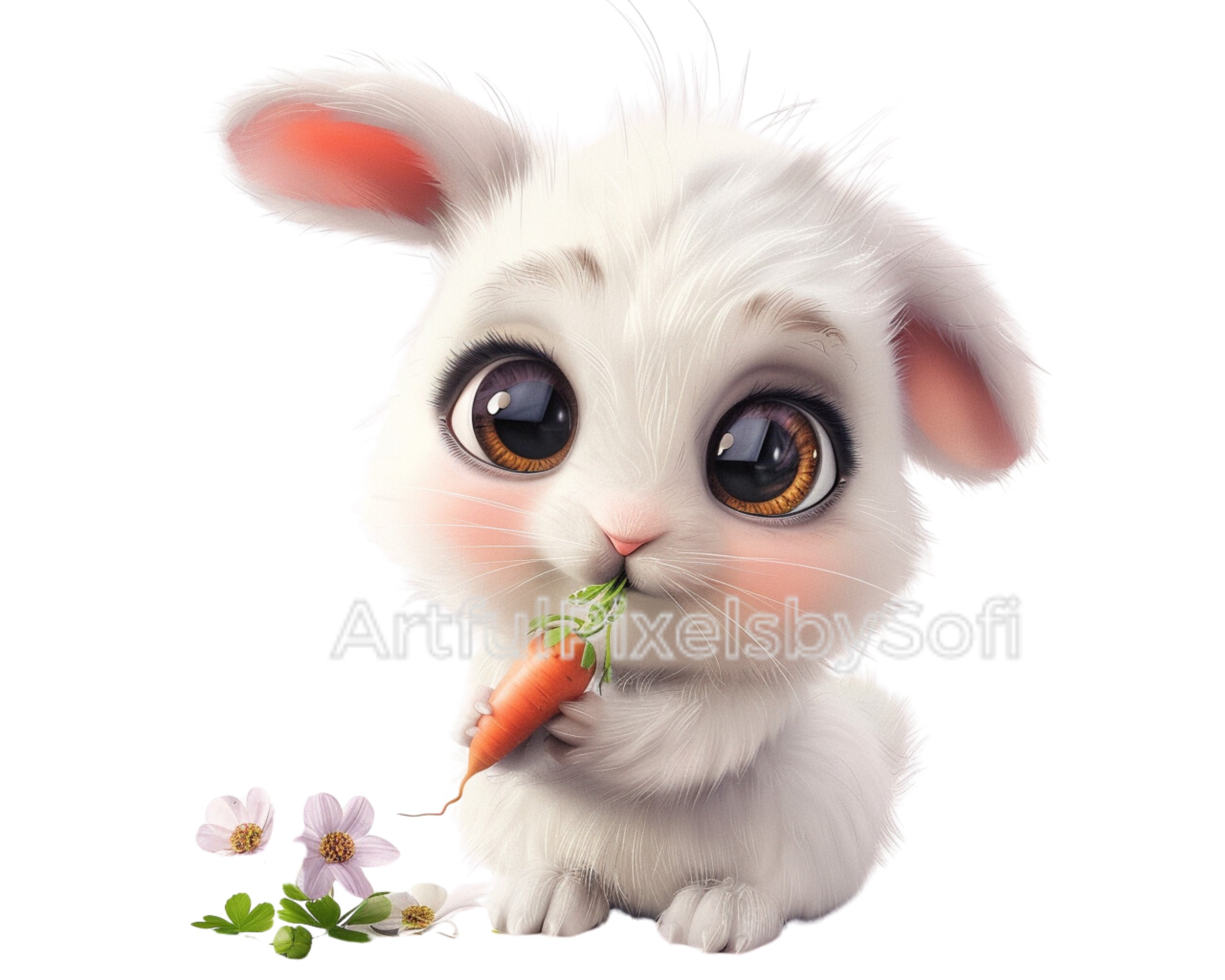 10 Cute Rabbit Clipart, 10 Designs, 406 DPI, Printable,no Background ...