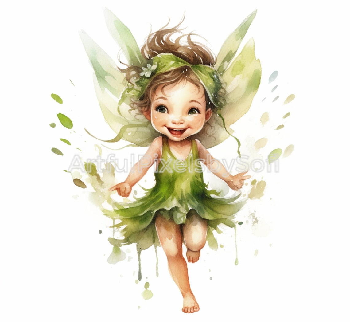 Cute Fairy Watercolor Clipart Bundle 11 Unique High Quality - Etsy