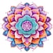 6 Colorful Boho Mandala Flower Clipart, 406 DPI, Mandala Flower PNG, 6 ...