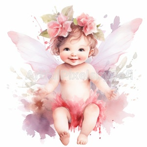 Cute Fairy Watercolor Clipart Bundle, 18 Unique Fairy Friends ...