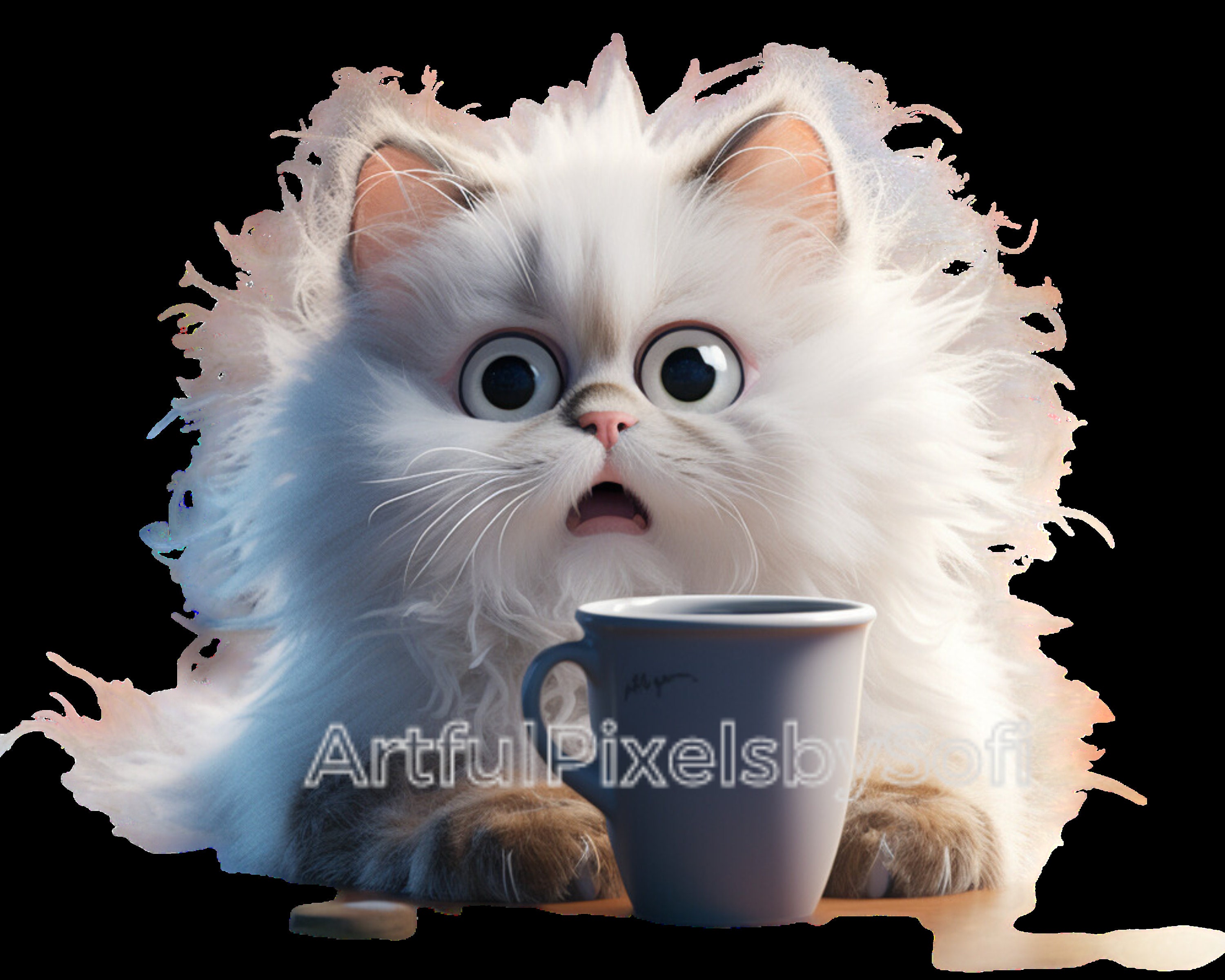 Grumpy Coffe Cat Clipart, 11 Designs, 406 DPI, Printable,no Background ...