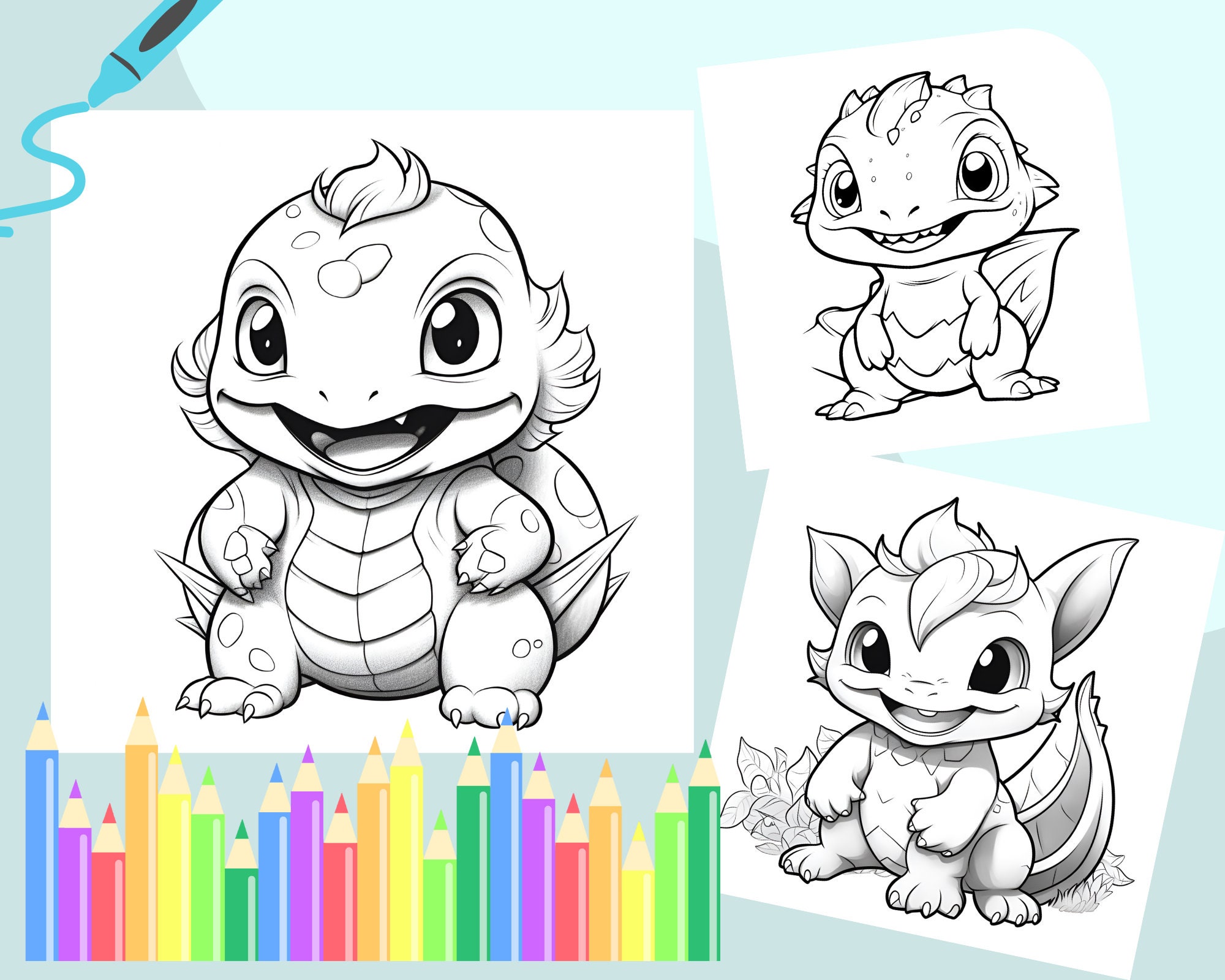 30 Cute Pokemon's Monster Coloring Book - Adults Kids Coloring Pages ...