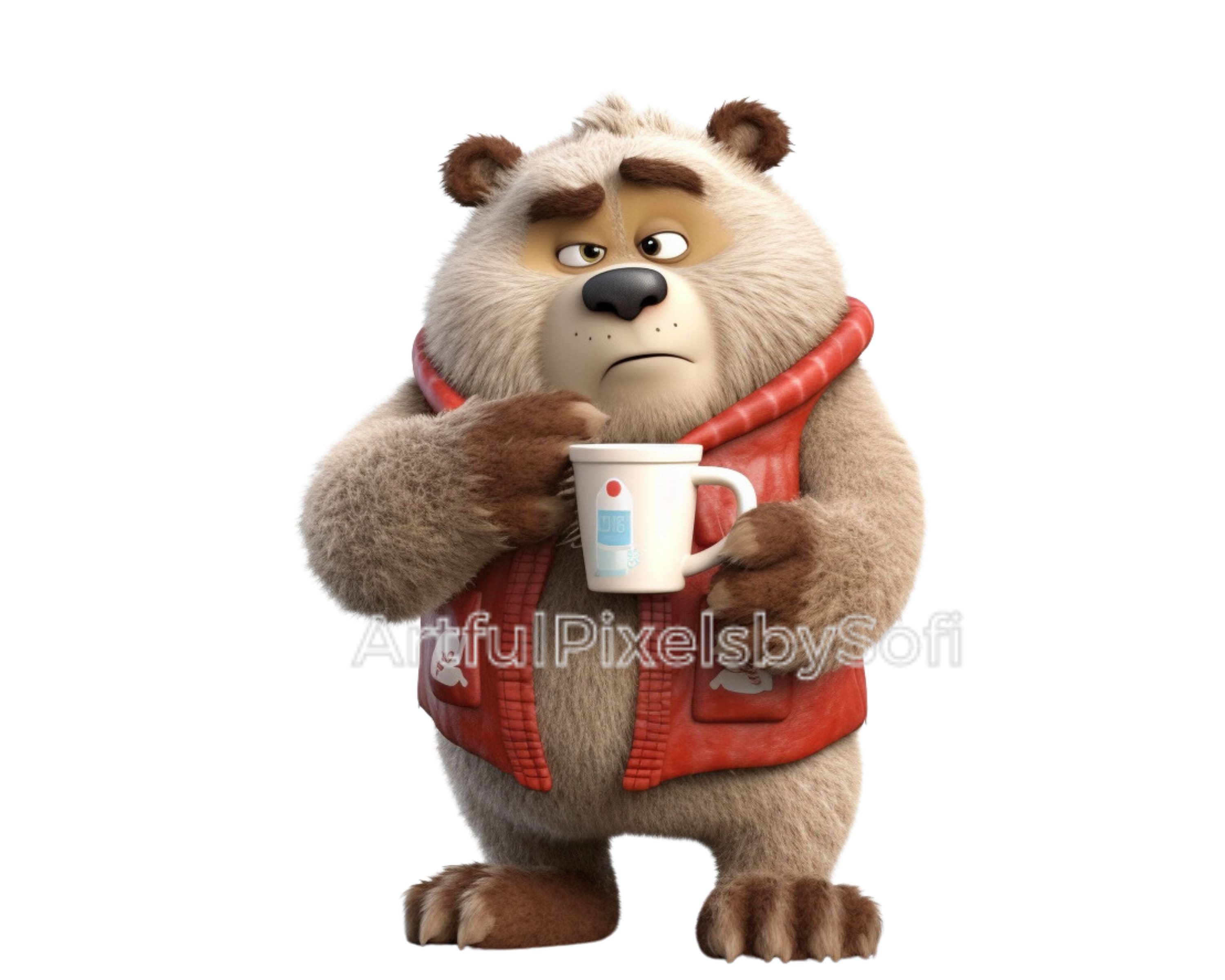 4 Grumpy Bear Clipart, 4 Designs, 406 DPI, Printable,no Background ...