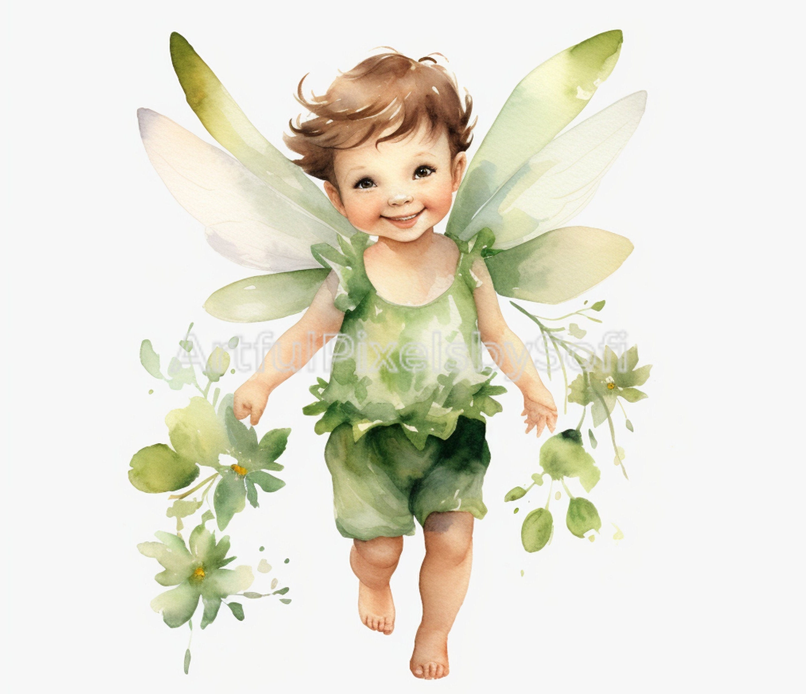 Cute Fairy Watercolor Clipart Bundle 11 Unique High Quality - Etsy