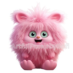 16 Cute Pink Monster Clipart, 16 Designs, 406 DPI, Printable,no ...