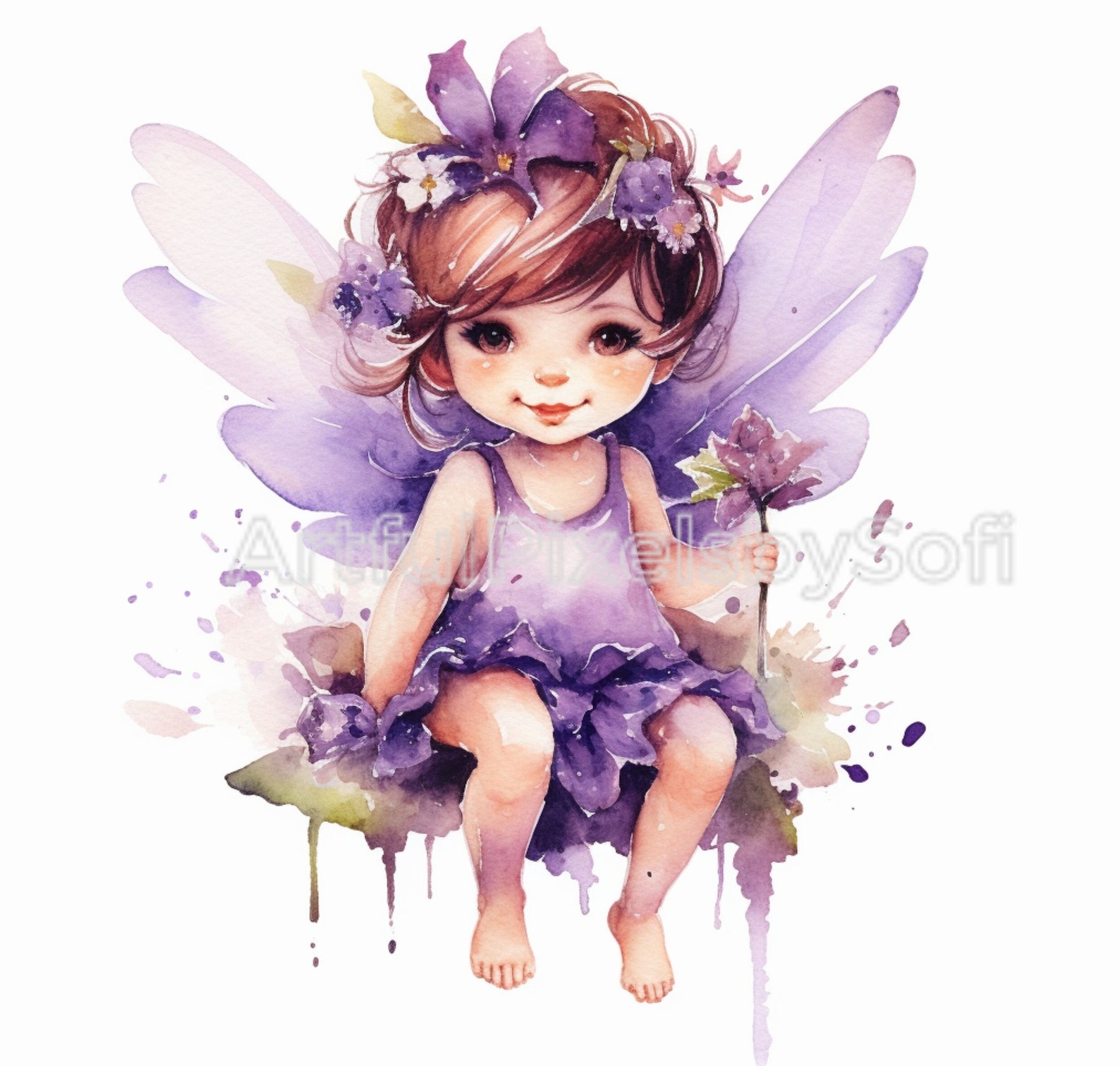 Cute Fairy Watercolor Clipart Bundle, 18 Unique Fairy Friends ...